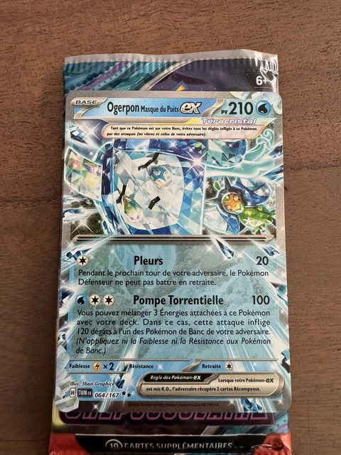 CARTE POKÉMON OGERPON Ultra Rare 064/167 - Twm Mascarade Crépusculaire ...