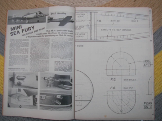 RCM&E PLANS OF the Mini Sea Fury pt 1 with original magazine December ...
