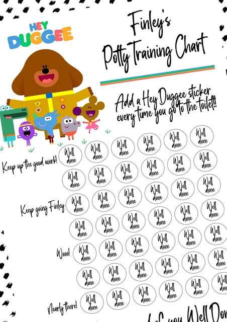 HEY DUGGEE POTTY Toilet Training Reward Chart Stickers Boys Girls A4 ...