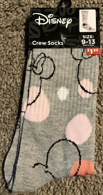 DISNEY MINNIE MOUSE Crew Socks 1 Pair Shoe Size 9-13 £3.67 - PicClick UK