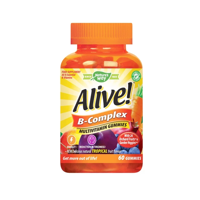 NATURE'S WAY ALIVE B-Complex Multivitamin Gummies Tropical 60s (BBD 30 ...