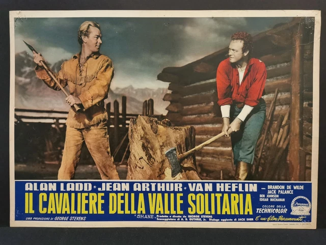 IL CAVALIERE DELLA VALLE SOLITARIA fotobusta poster Alan Ladd Shane ...