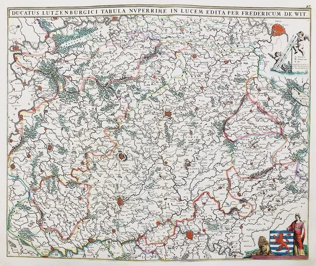 LUXEMBOURG LUXEMBOURG LETZEBUERG card engraving map card de Wit 1680 £ ...