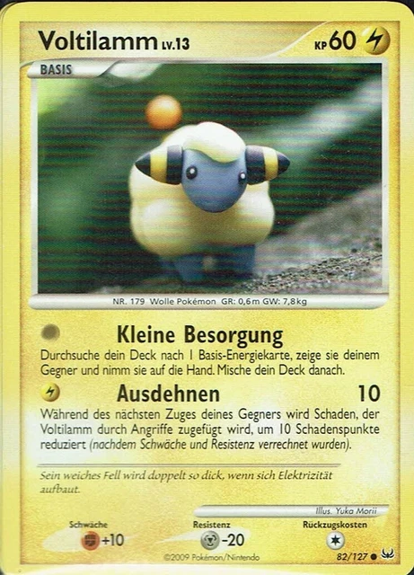 POKEMON CARTE TRADING Card Jeu Platine Numéro 82/127 Voltilamm EUR 1,00 ...