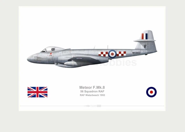 WARHEAD ILLUSTRATED METEOR F.Mk.8 56 Sqn RAF Aircraft Print £13.86 ...