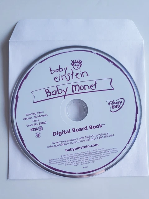 BABY EINSTEIN BABY Monet Loose Disc DVD Disney $2.00 - PicClick CA