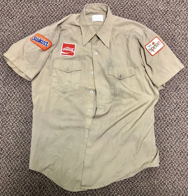 VINTAGE COCA COLA Delivery Driver Uniform Work Shirt & Coke Sprite ...