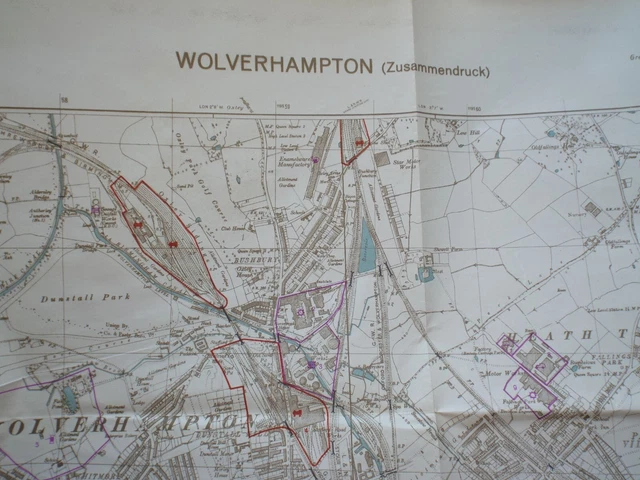 ORIGINAL WW2 LUFTWAFFE Baedeker Blitz Bombing Target Map Wolverhampton ...