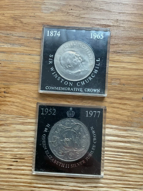 1874 -1977 SIR WINSTON CHURCHILL Queen Elizabeth II Jubilee Crown Coins ...