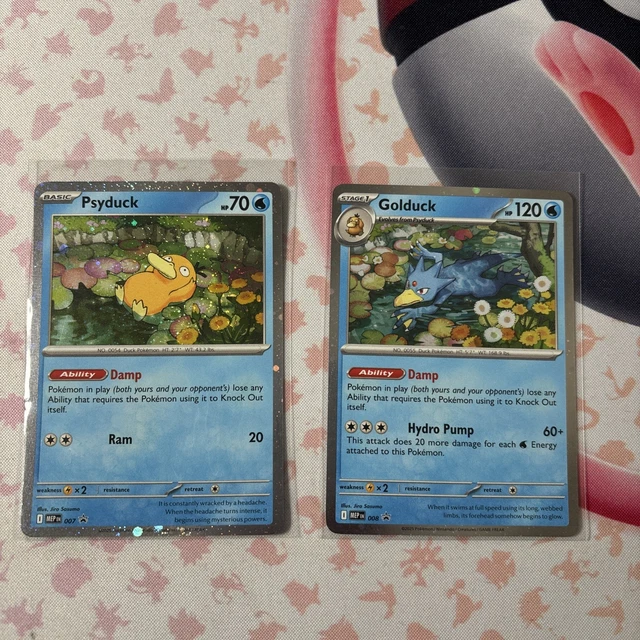 POKÉMON TCG MEGA Evolutions Psyduck 007 - Golduck 008 Black Star Promo ...