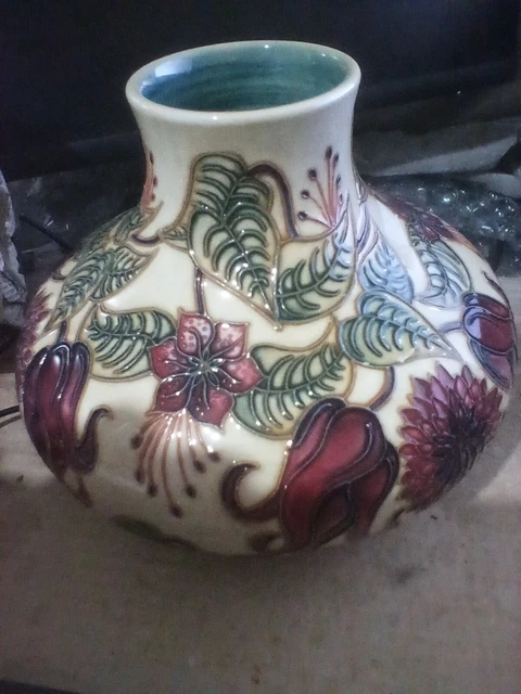 VINTAGE MOORCROFT POTTERY Vase, TAHITI by Nicola Slaney- 1999- LTD ...