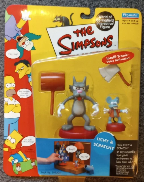 THE SIMPSONS ITCHY and Scratchy Action Figure Playmates Toys WOS Series ...
