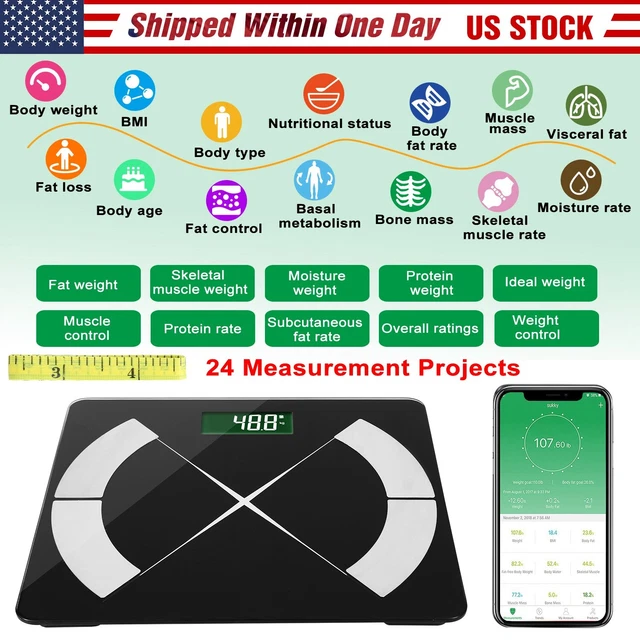 SMART BODY COMPOSITION Scale Fat Monitor Digital APP Scale Wireless ...