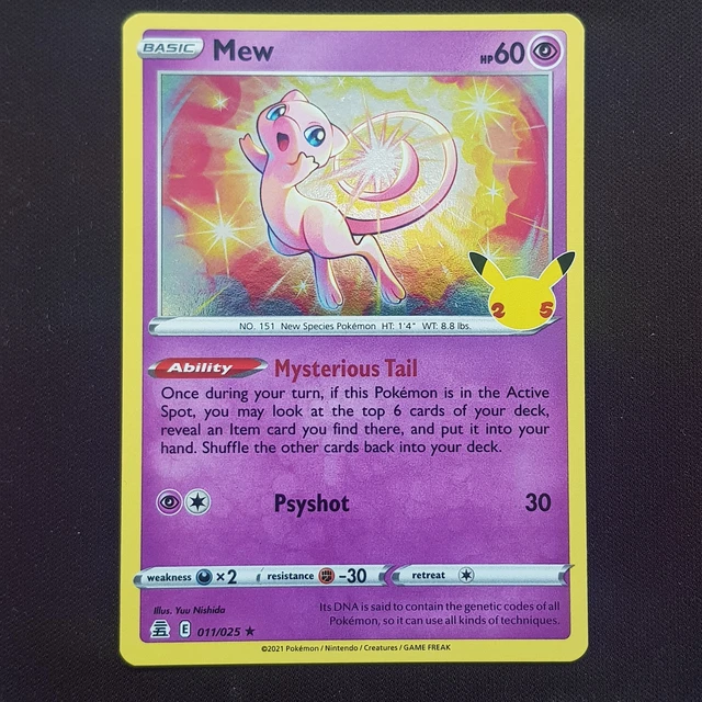 MEW 011/025 HOLO Rare💯MINT💯Celebrations Pokemon Card TCG £2.83 ...