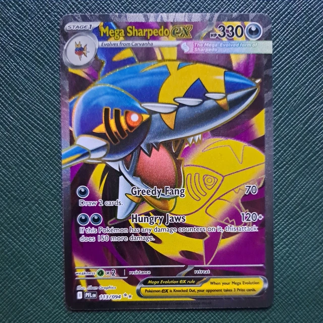 POKÉMON TCG: MEGA Sharpedo ex 113/094 Phantasmal Flames Full Art Ultra ...