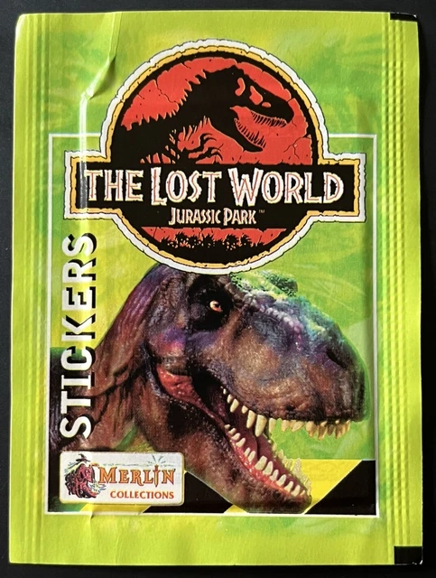 MERLIN THE LOST World Jurassic Park Sticker Pack Collectable Packet ...