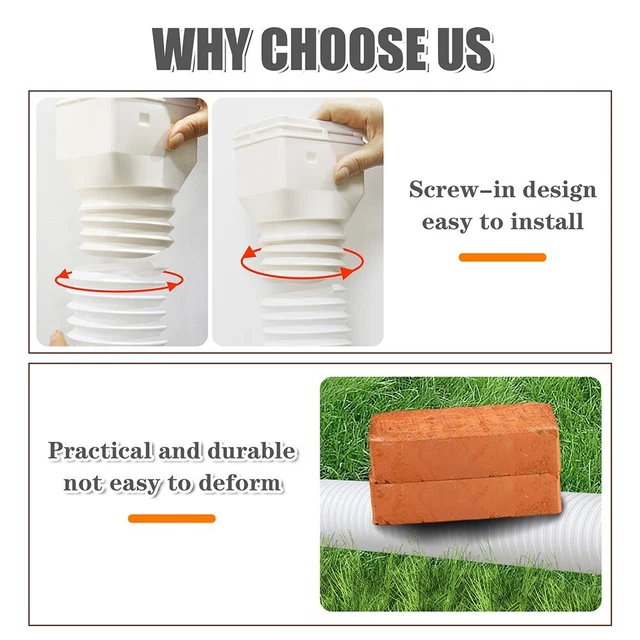 GUTTER DOWNSPOUT EXTENSIONS-FLEXIBLE, Drain Downspout ExtenderConnector ...