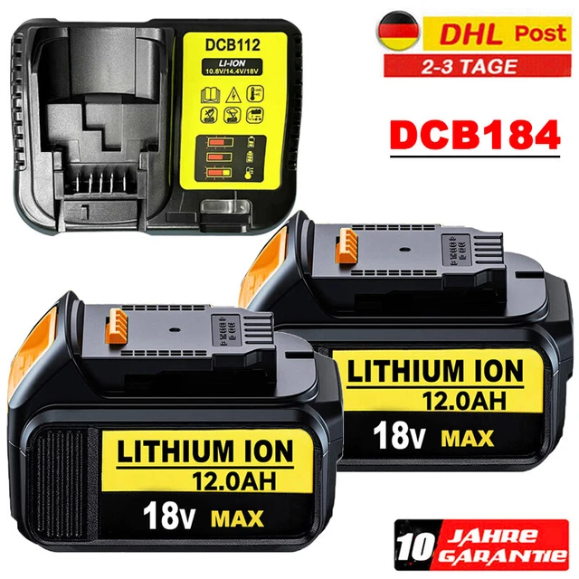 FÜR DEWALT DCB184 Akku 18V 12.0Ah XR Li-Ion Batterie DE DCB182 DCB205-2 ...