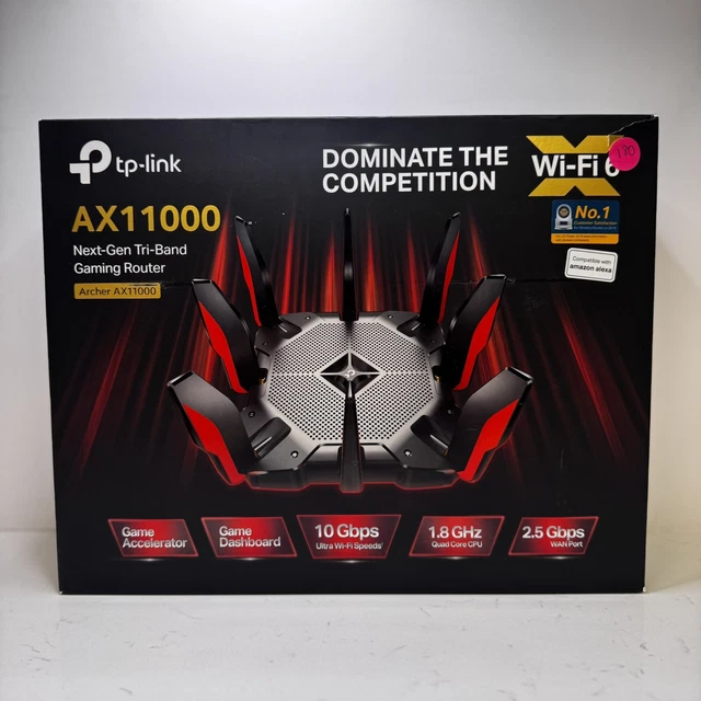 TP-LINK ARCHER AX11000 Tri-Band Wi-Fi 6 Gaming Router - Black/Red $179. ...