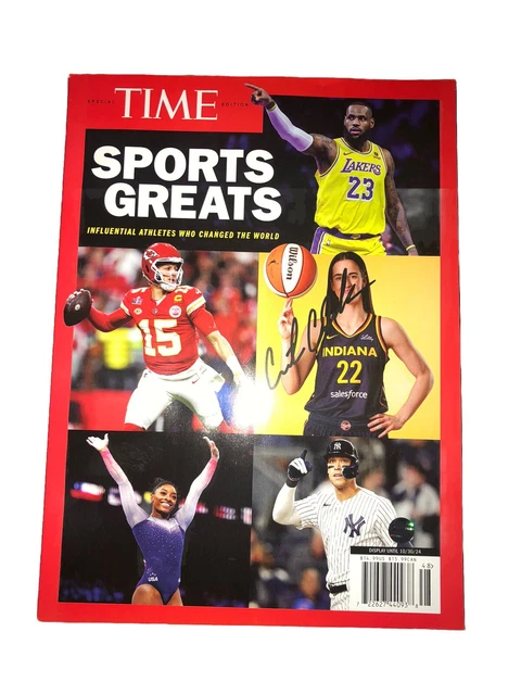 CAITLIN CLARK SIGNED Official Time Magazine 2024 Indiana Fever Olympics ...