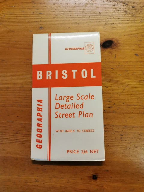 BRISTOL LARGE SCALE Detailed Street Plan Map Geographia Price 2/6 £4.00 ...