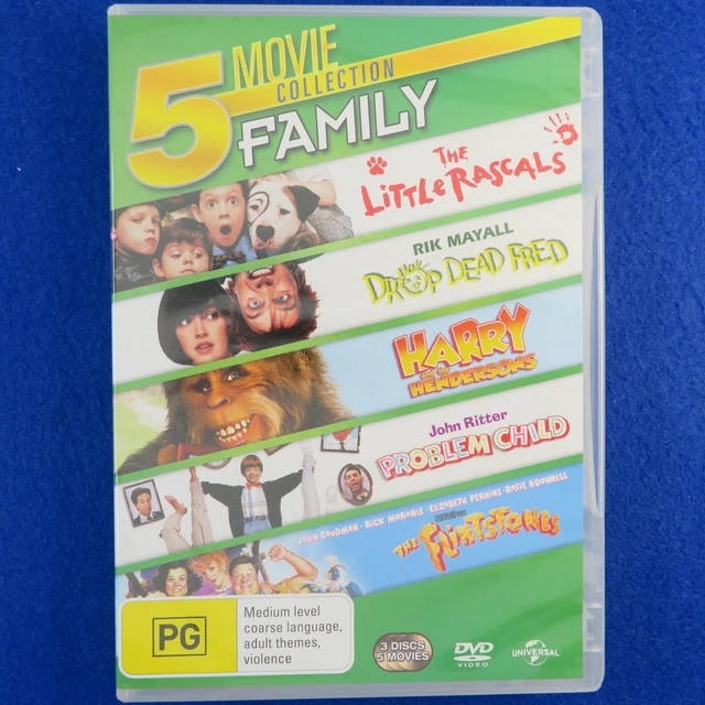 5 MOVIE FAMILY Collection-Drop Dead Fred/Problem Child/Flintstones-DVD ...