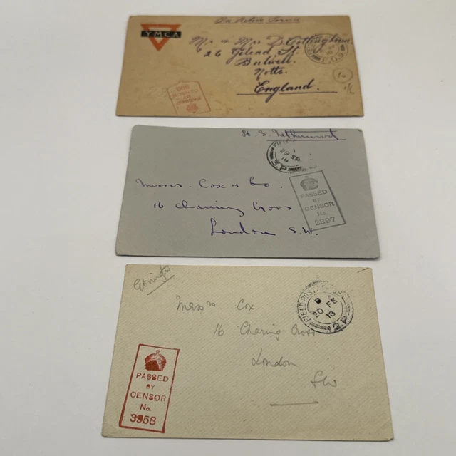 WWI 3 X Field Post Office Stamped Covers passed by censor £5.43 ...