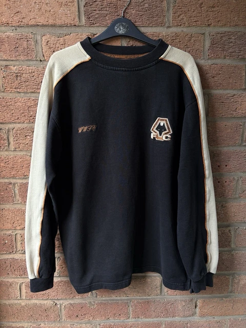 WOLVERHAMPTON WANDERERS FC Wolves Vintage 90s Sweatshirt Shirt Black ...