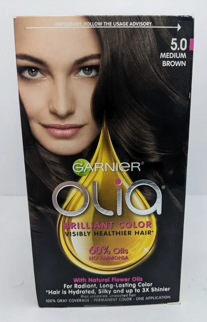 GARNIER OLIA OIL Powered Permanent Hair Color, 5.0 Medium Brown £8.67 ...