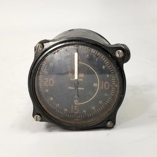 VINTAGE KOLLSMAN AVIATION Aircraft Gauge Indicator RPM Tachometer $195. ...