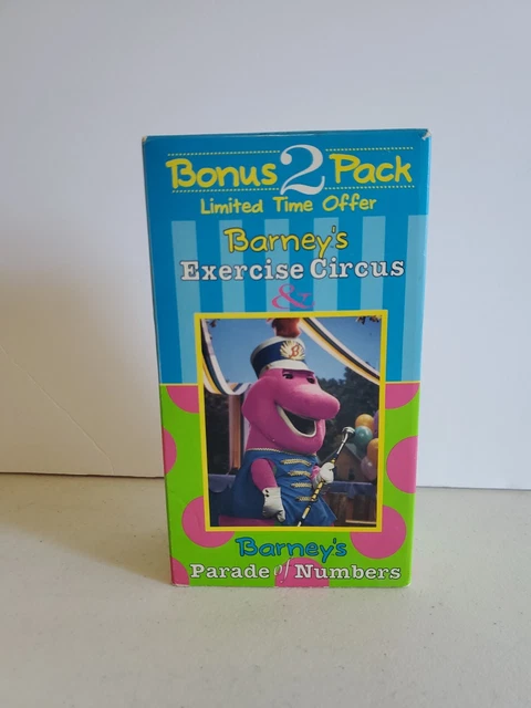 BARNEY EXERCISE CIRCUS Parade Numbers Sing-Along Bonus 2-Pack VHS Video ...
