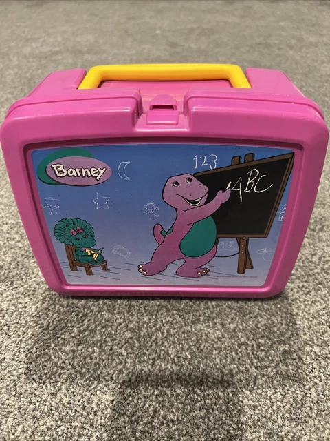 1996 BARNEY THE Dinosaur Purple Plastic Lunch Box - Vintage Made in UK ...