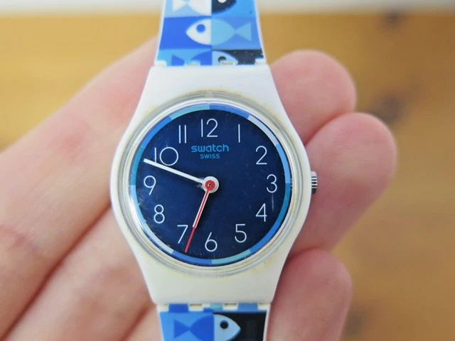 VINTAGE SWATCH IS48 Quartz Watch Fish Strap Swiss Water Resistant ...