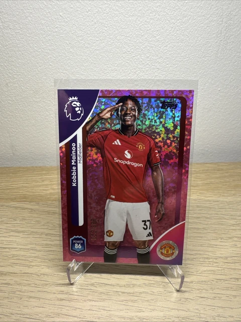 TOPPS PREMIER LEAGUE 2026 Card Kobbie Mainoo Manchester United Pink ...