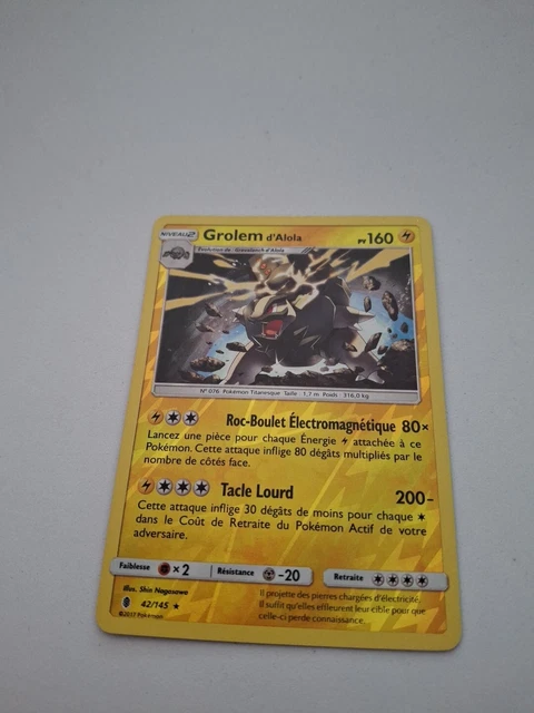 CARTE POKÉMON 42/145 Grolem d'Alola 160 PV - HOLO REVERSE SL2 - Soleil et Lune - EUR 3,00 ...