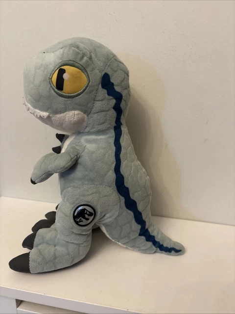 JURASSIC WORLD CAMP Cretaceous Baby Raptor 'Blue' Soft Toy Plush Approx ...