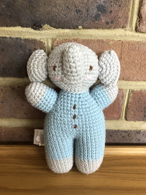 CATH KIDSTON KIDS Crochet/Knitted Elephant Blue Baby Soft Cuddly Toy ...