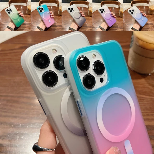 FOR IPHONE 11 12 13 14 Pro Max Gradient Matte Magsafe Shockproof Slim ...
