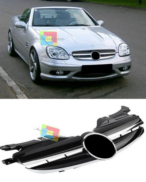MERCEDES SLK R170 Grille Avant Noir AMG Profils Chrome En ABS EUR 184 ...