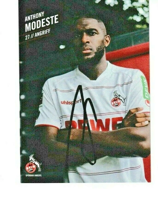 AUTOGRAMMKARTE ANTHONY MODESTE 1. FC Köln 2021/22 21/22 DFB EM WM EUR 8 ...