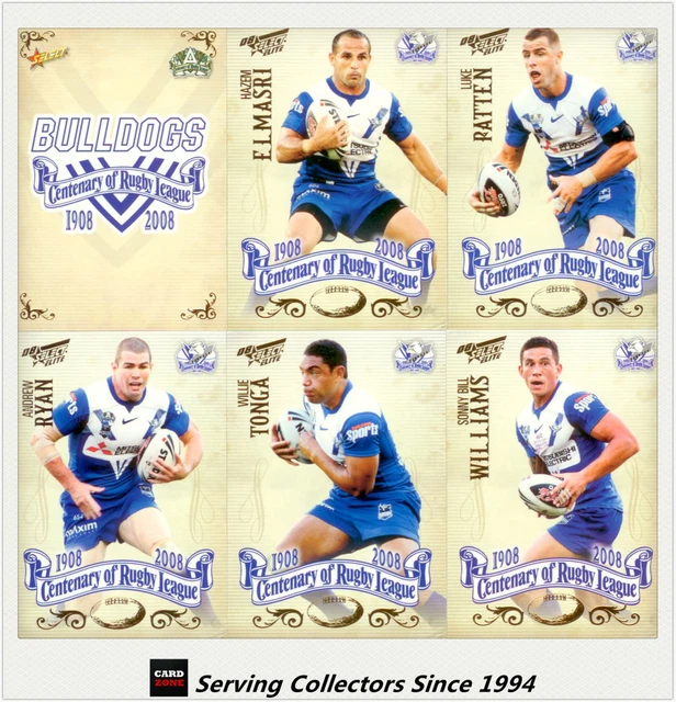 2008 NRL CENTENARY Of Rugby League Elite Players Card Team Set Bulldogs ...