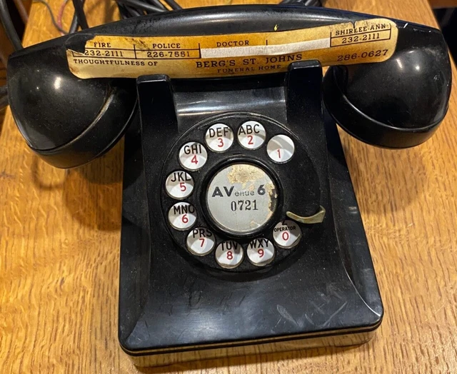 VINTAGE F1 BLACK Bakelite Bell System Western Electric Rotary Dial Desk ...