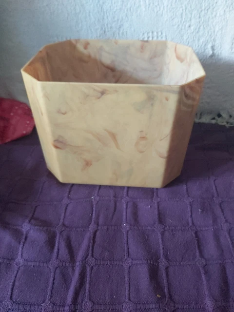 ORIGINAL VINTAGE BAKELITE Style Plastic Planter/Waste Bin Marble Effect ...