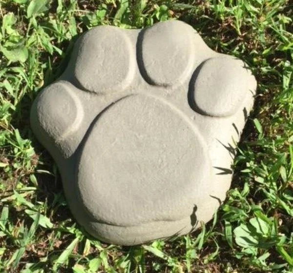 DOG PAW PRINT Stepping Stone Concrete Plastic Mold Cement 12"x 2" DIY ...