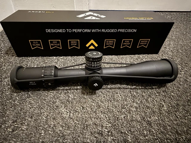 ARKEN OPTICS EPL4 4-16x44 Rifle Scope 30mm SF FFP VHR MOA Illuminated £ ...