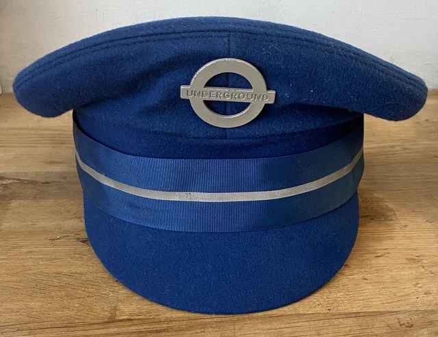 VINTAGE LONDON UNDERGROUND Peaked Cap with Silver Underground Roundel ...