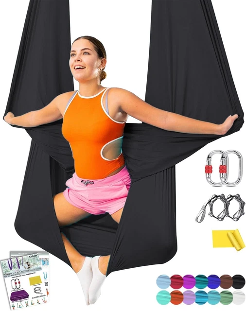 YOGA SWING 5X2.8M Aerial Hammock Trapeze Inversion Anti-gravity Kit ...