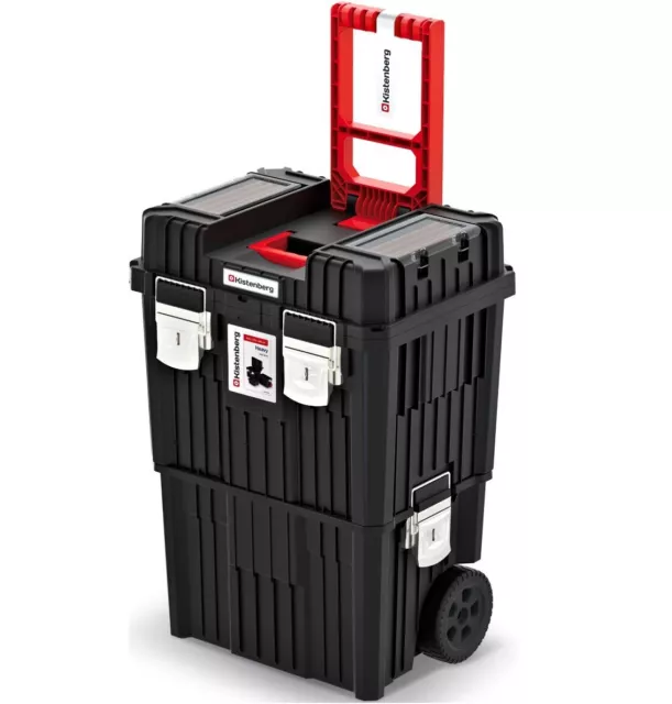 KISTENBER MOBILE TOOL Chest Rolling Tool Box Trolley 56L DIY Storage On ...