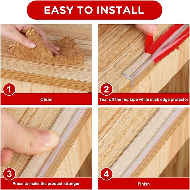 TRANSPARENT CORNER GUARD Strip Self Adhesive Table Edge Protector Kids ...