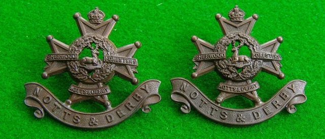 ORIGINAL PAIR OF Officer Notts & Derby Collar Badges £15.00 - PicClick UK